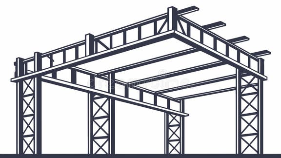 Industrial Framework Structure, Engineering Design. Vector Design ...