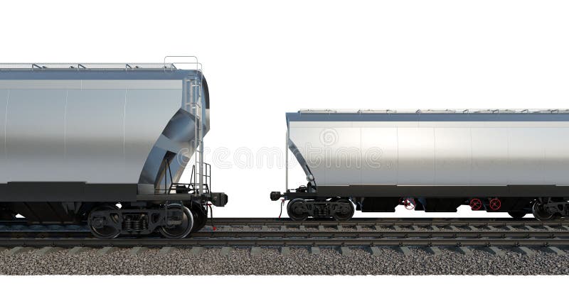 Industrial Freight Train on Railway Rails Stock Photo - Image of ...