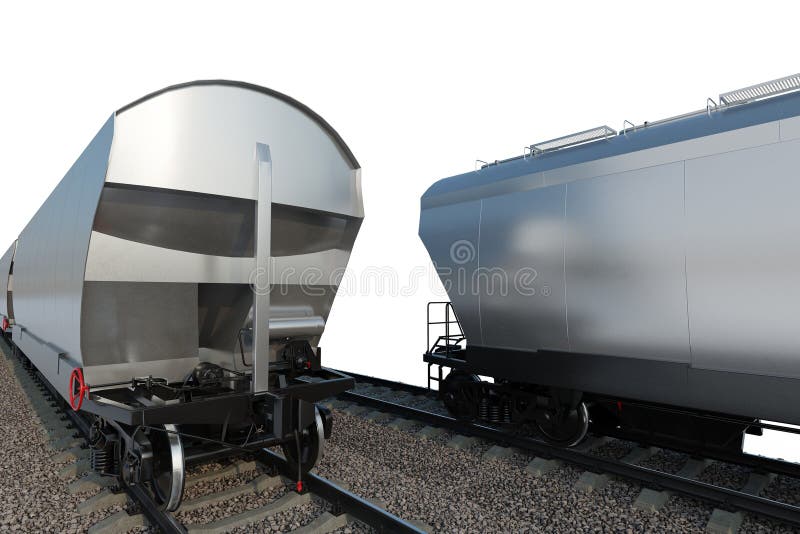 Industrial Freight Train on Railway Rails Stock Image - Image of ...