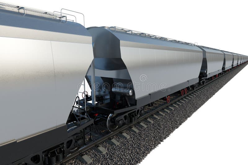 Industrial Freight Train on Railway Rails Stock Image - Image of modern ...