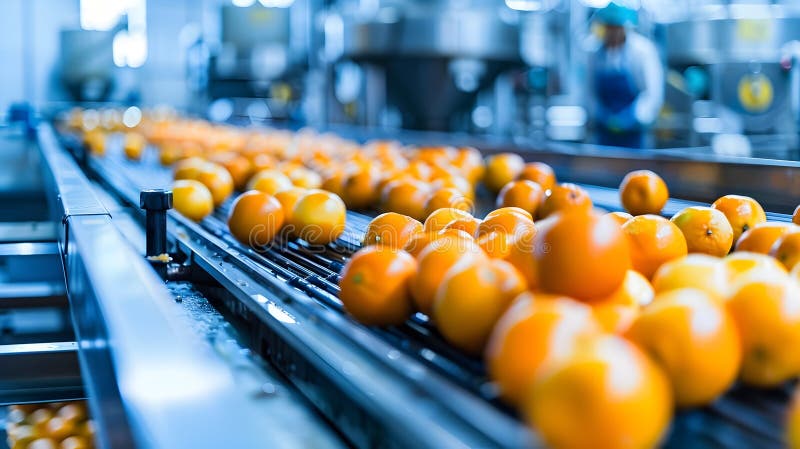 Industrial Fruit or Food Processing Production Line with Conveyor Belt ...