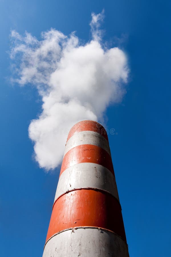 Industrial Fume Exhaust Smokestack Stock Photo - Image of carbon, blue ...
