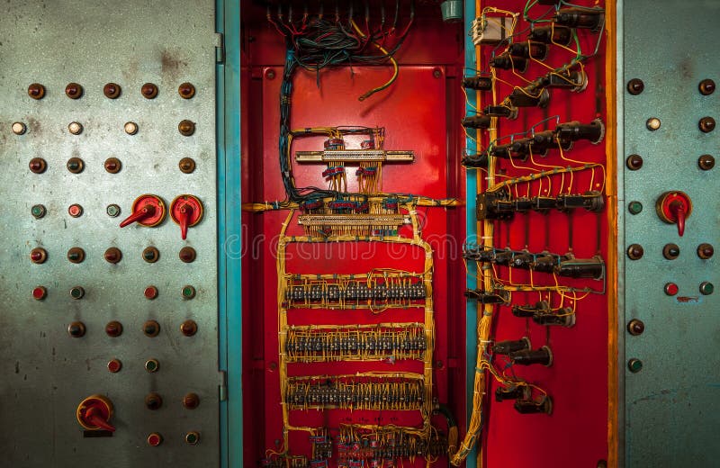 Industrial Fuse Box on the Wall Stock Image - Image of danger, electric ...