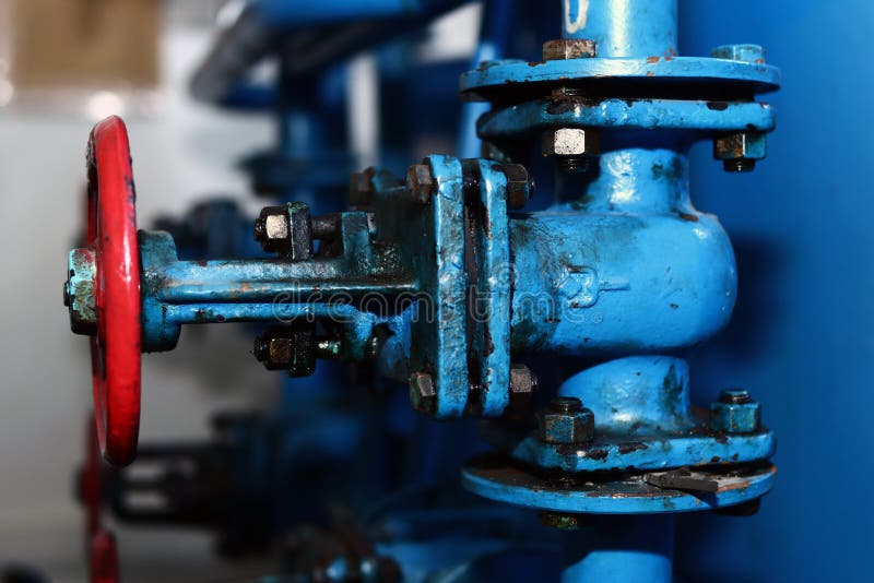 Industrial Gas or Water Pipe Gate Valves Stock Image - Image of power ...