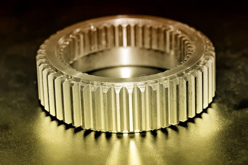 Industrial Gear on Black Background. Brown Toned Image Stock Photo ...