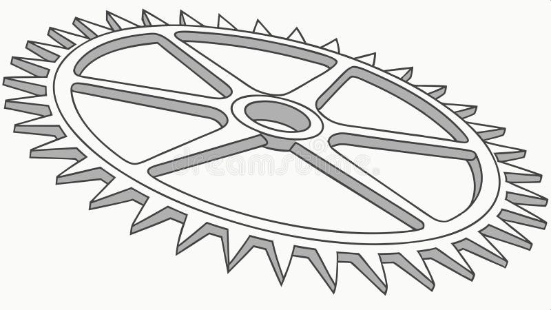 Industrial Gear or Cogwheel with Detailed Structure and Shading Vector ...