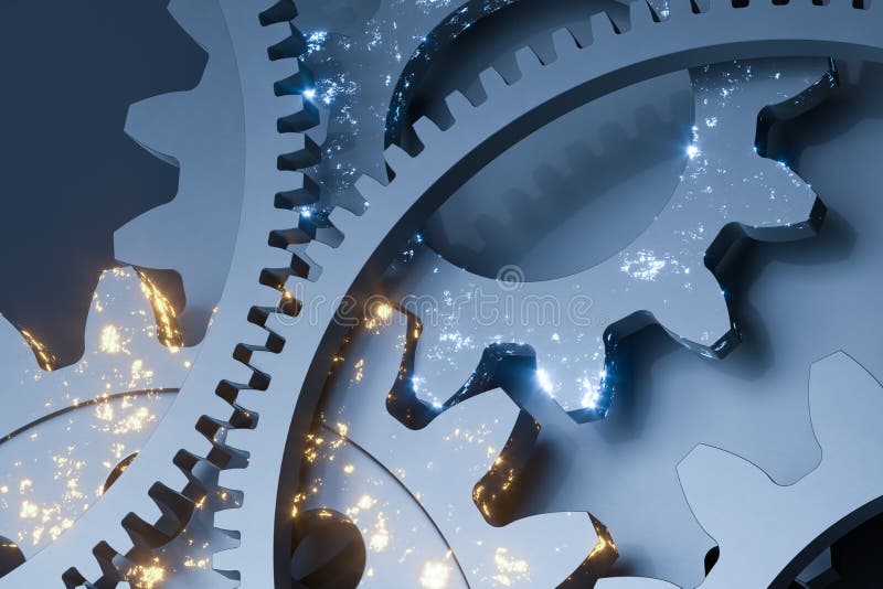 Industrial Gear,mechanical Structure,3d Rendering Stock Illustration ...