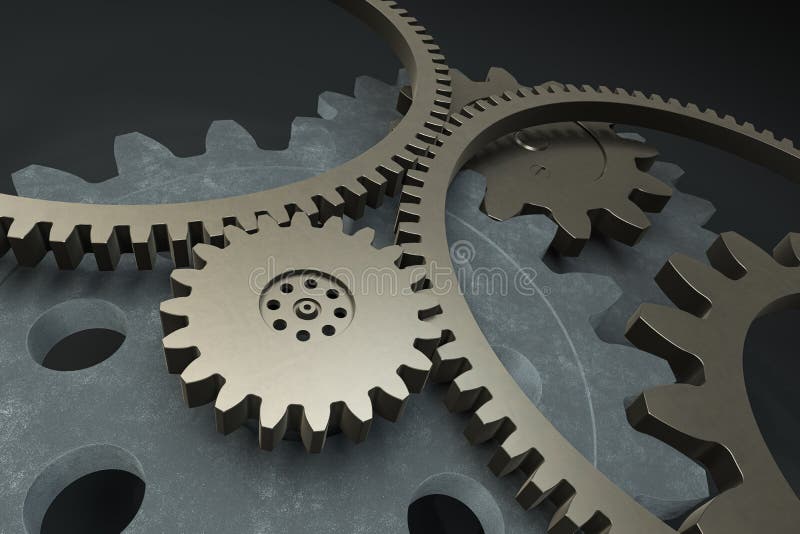 Industrial Gear,mechanical Structure,3d Rendering Stock Illustration ...
