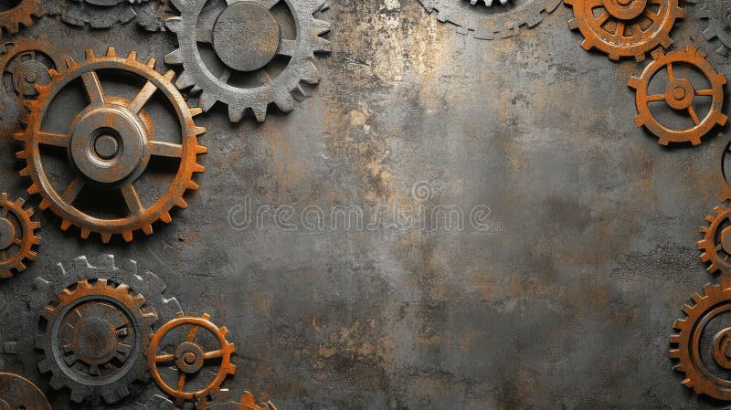 Industrial Gear Patterns in Gray and Rust Tones Creating a Robust and ...