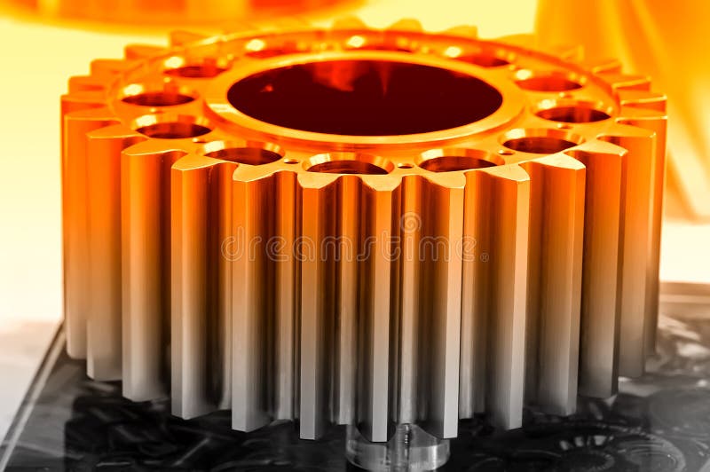 Industrial Gear on a Support. Red Toned Stock Image - Image of ...