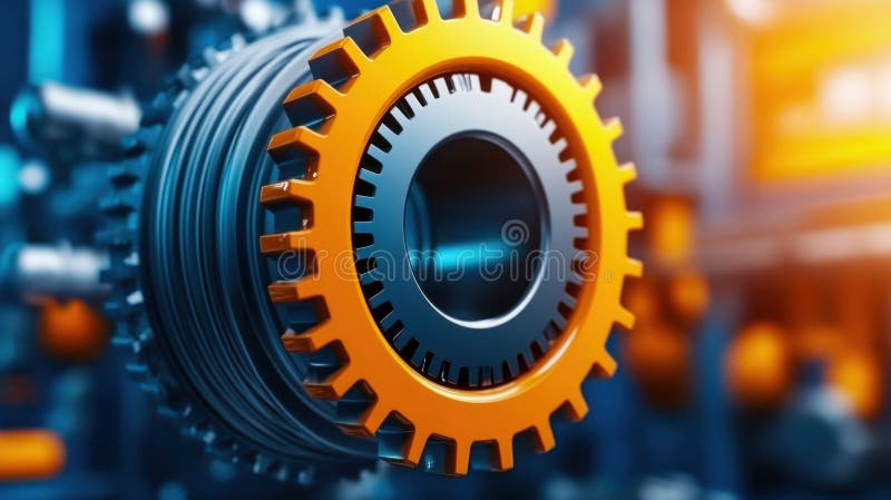 Industrial Gear System in Action Stock Illustration - Illustration of ...