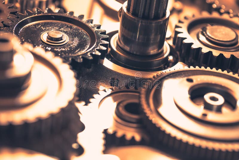 Industrial Gear Wheels, Close-up View Stock Image - Image of classic ...