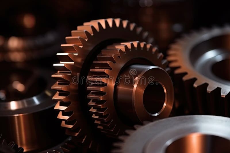 Industrial Gear Wheels in Soft Focus Background for Presentations and ...