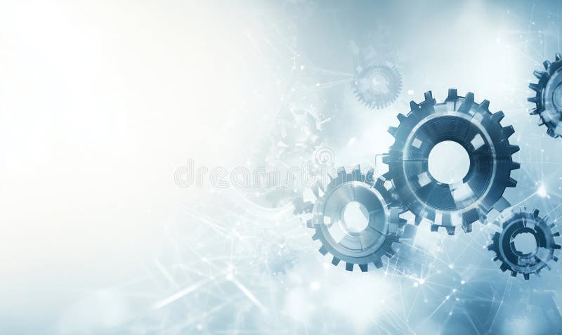 Industrial Gears on Abstract Technology Background with Digital ...