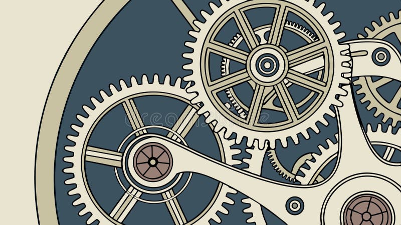 Industrial Gears and Clockwork Mechanism Abstract Pattern Vector Design ...