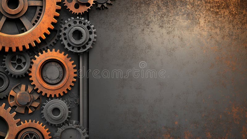 Industrial Gears Create a Robust Background with Mechanical Patterns in ...