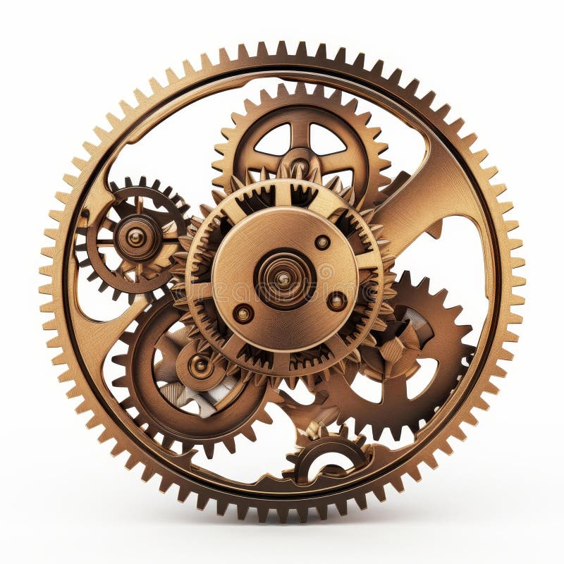 Industrial Gears Displayed in Pristine Isolation on a White Background ...