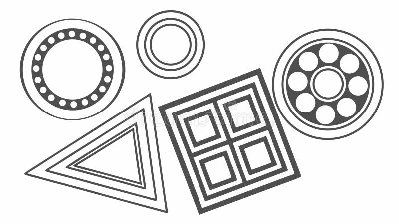 Industrial Gears and Geometric Shapes, Engineering Design, Vector ...