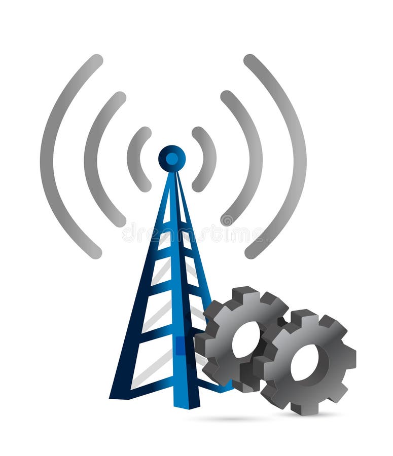 Telecom working diagram stock vector. Illustration of radio - 30560908