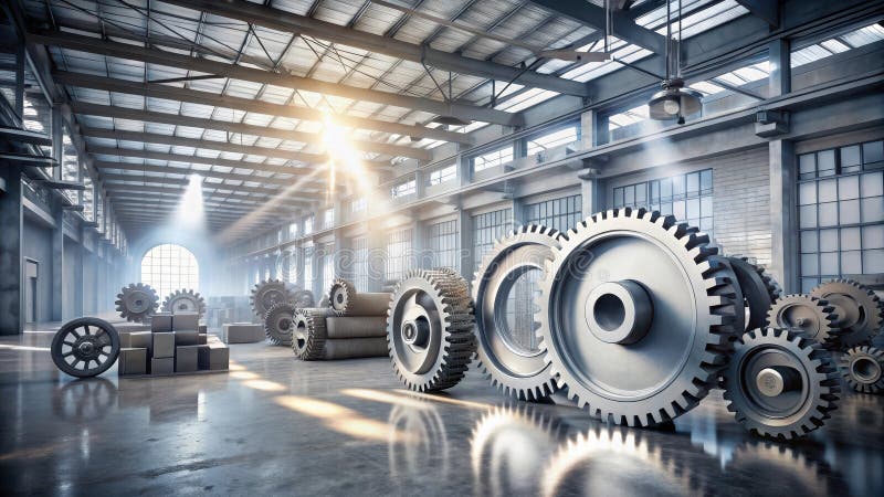 Industrial Gears in a Sunlit Factory Interior a Study in Precision ...