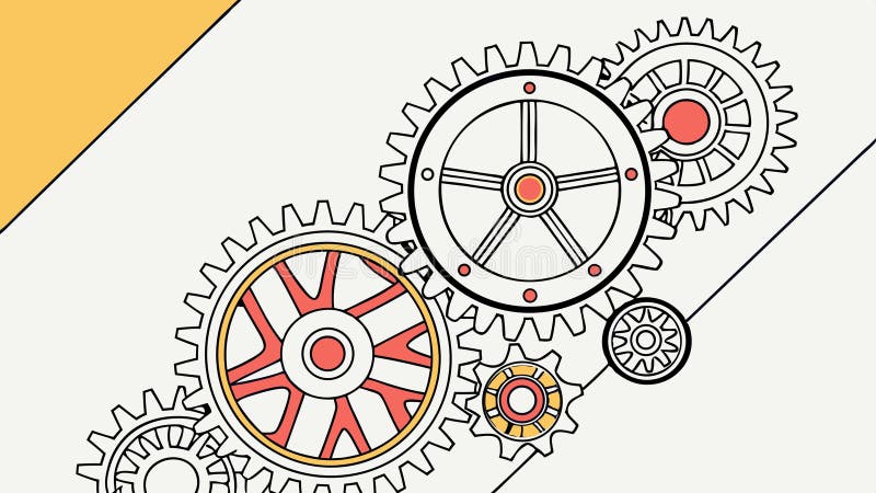 Industrial Gears Technology Engineering Mechanism Structure, Vector ...
