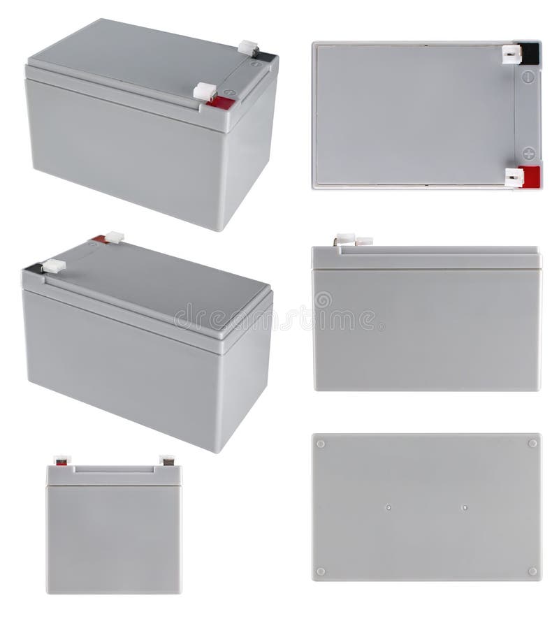 Industrial Gel Battery, on White Background Stock Image - Image of ...
