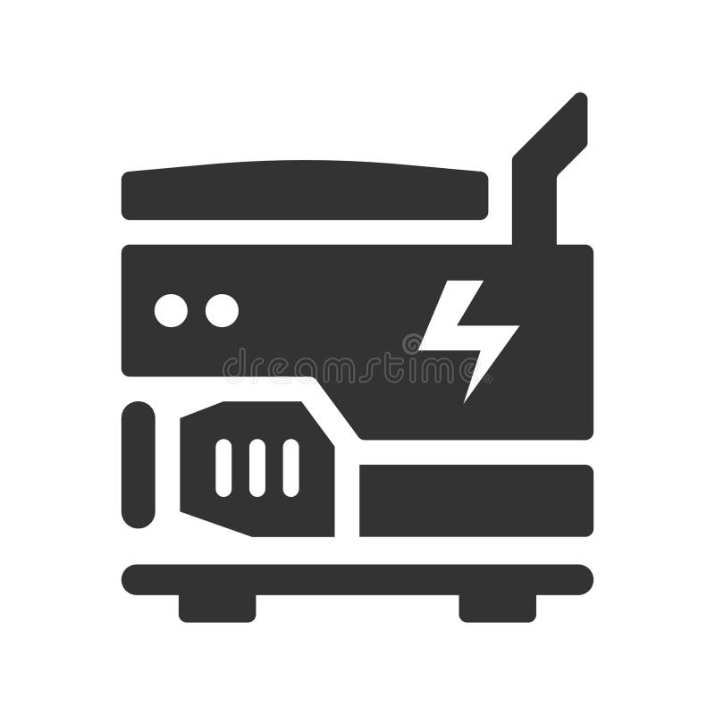 Industrial generator Icon stock illustration. Illustration of power ...