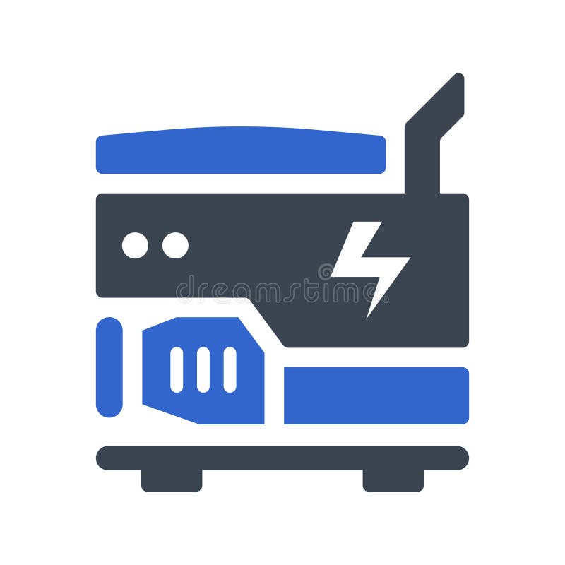 Industrial generator Icon stock illustration. Illustration of engine ...