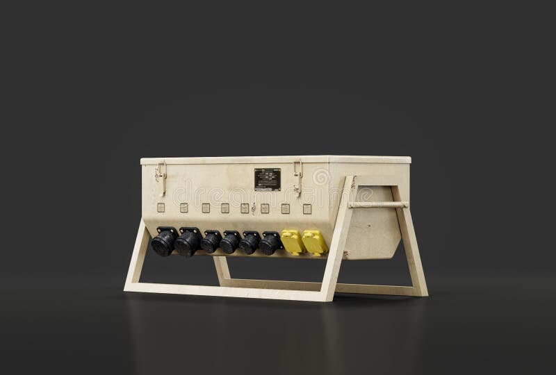 Industrial Generator Machine, Back View, 3d Rendering Stock ...