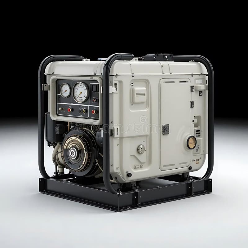 Industrial Generator Power Unit Engine on White Background for Energy ...