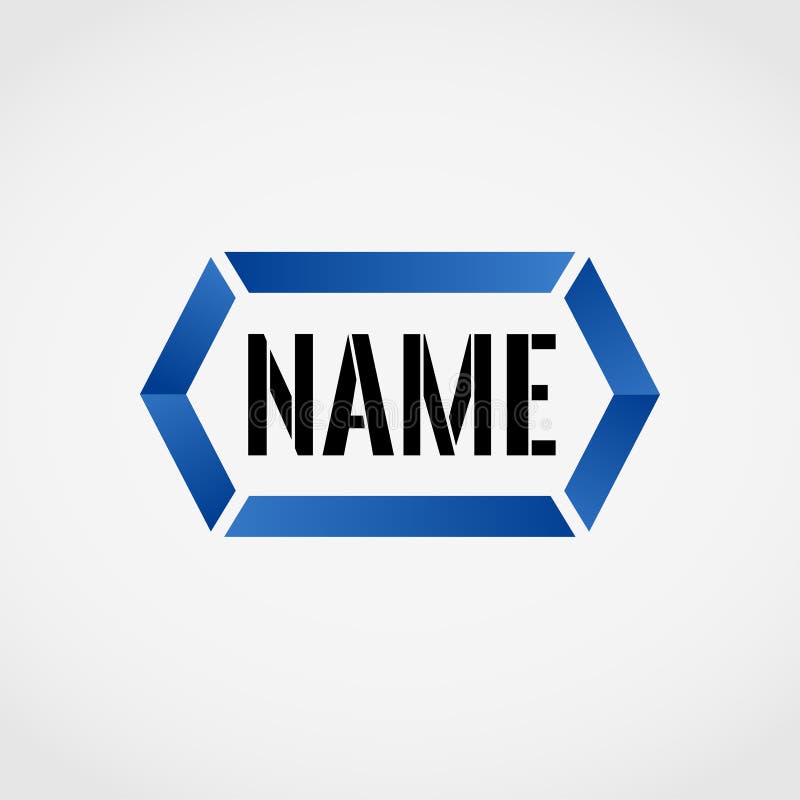 Industrial Geometric Blue Logo Stock Vector - Illustration of gradient ...