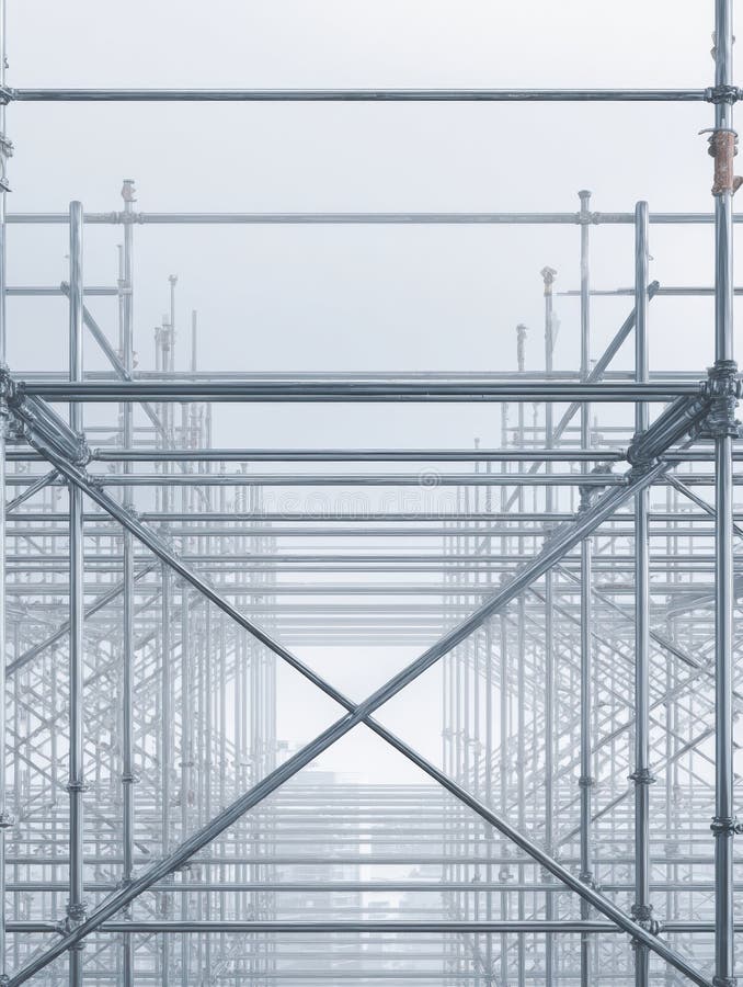 Industrial-grade Scaffolding System Creating a Clear Central Zone for ...