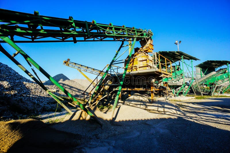 Industrial Gravel Quarry, Sand Quarry Gravel Machine Stock Image ...