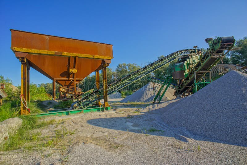 Industrial Gravel Quarry And Sand Stone Refinery Stock Photo - Image of ...