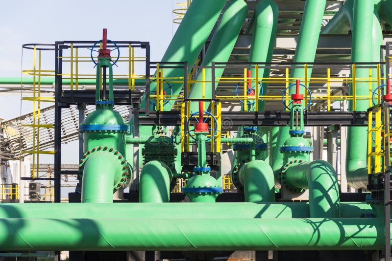 Industrial green tube stock photo. Image of generation - 62632012