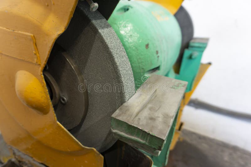 Industrial Grinding Machine for Sharpening Tools in the Workshop at the ...