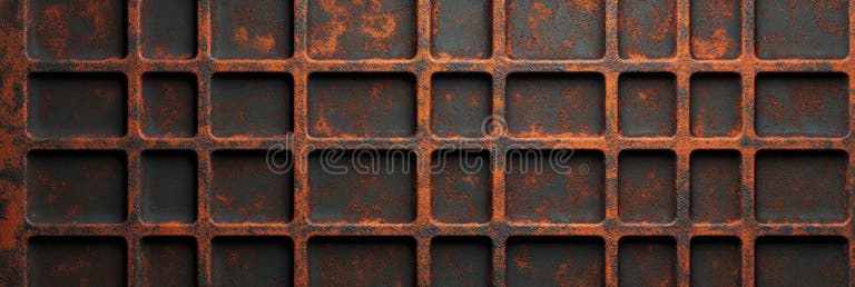 Industrial Grunge Rusty Metal Grid with Rectangular Patterns for ...