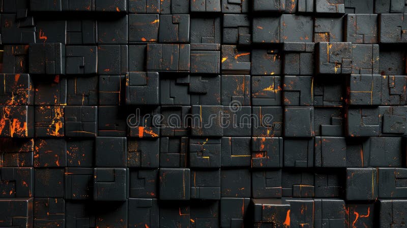 Industrial Grunge Texture with Black and Orange Panels, Ideal for Bold ...