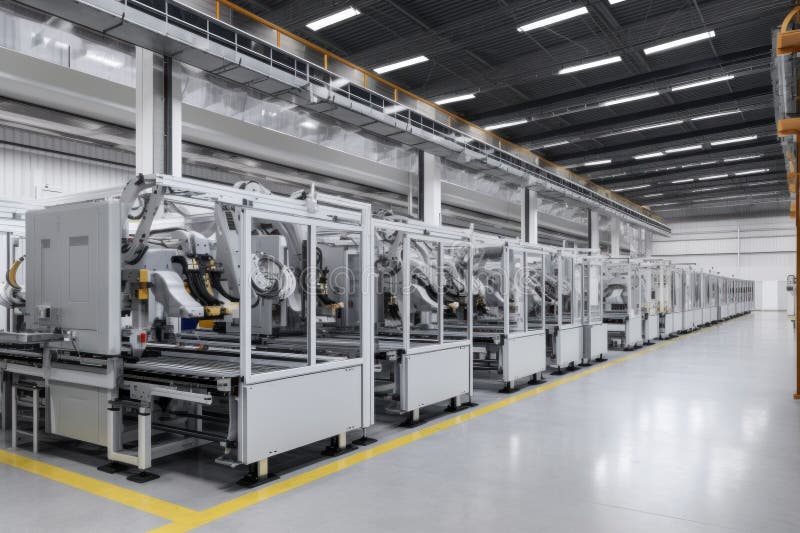 Industrial Hall with Automated Production. Generate Ai Stock ...