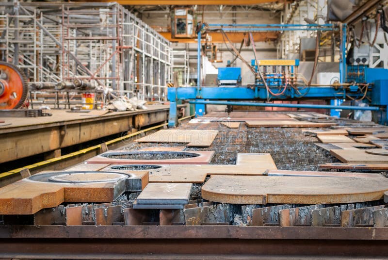 Industrial Hall with Metal Cutting Machine Stock Image - Image of ...