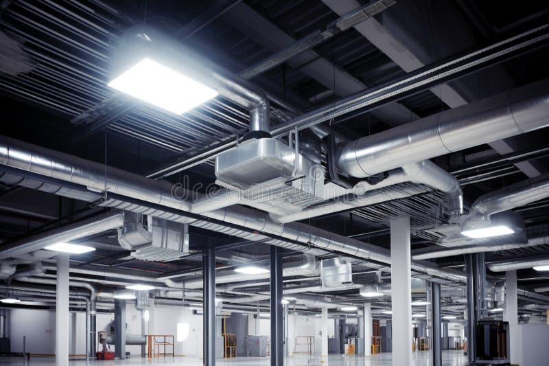 Industrial Hall with Ventilation System Throughout the Premises Stock ...