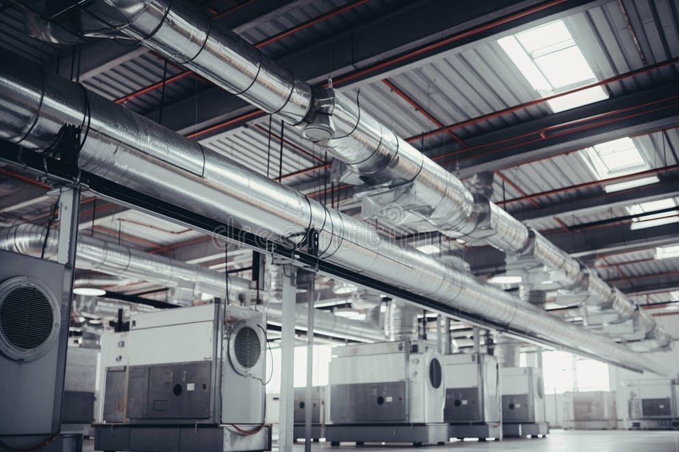 Industrial Hall with Ventilation System Throughout the Premises Stock ...