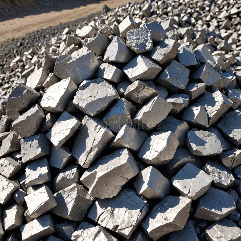 Industrial Heap Raw Aluminum Ore in Natural Light Stock Illustration ...