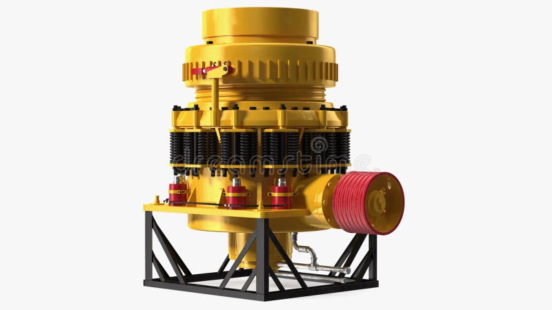 Industrial Heavy Duty Cone Rock Crusher Assembly Stock Image - Image of ...