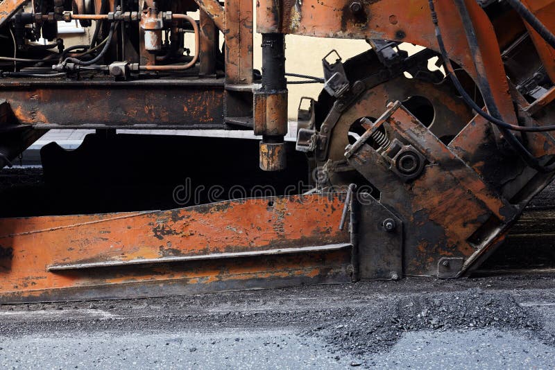 Industrial Heavy Machine Workink on Road Construction. Stock Image ...