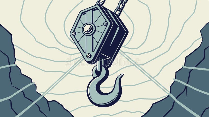 Industrial Hook on a Bridge Symbolizing Engineering, Vector Design ...