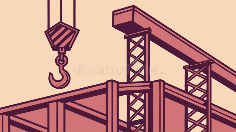 Industrial Hook with Structural Beams for Construction, Vector Design ...