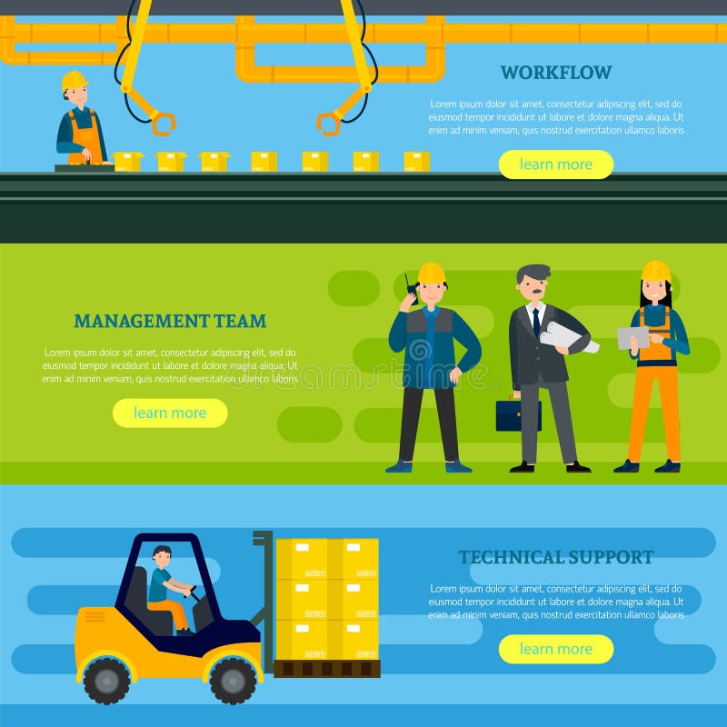 Warehouse Horizontal Banners Set Stock Vector - Illustration of ...