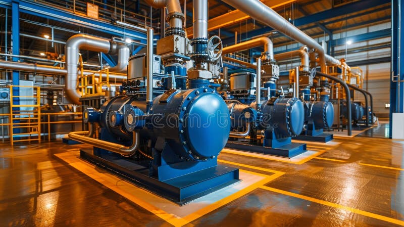 Industrial Hvac System Installation in Factory Boiler Room Showcasing ...