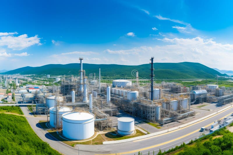 Industrial Hydrogen Production and Clean Power Generation. Stock Image ...